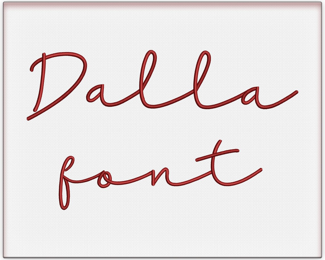 Script Embroidery Font Machine Embroidery Design Dalla - Etsy