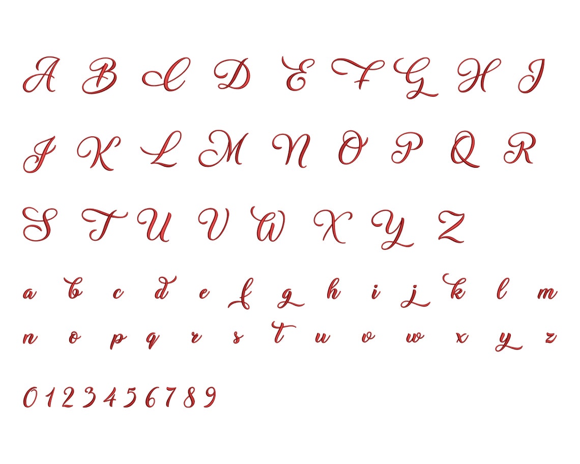 Christmas Cursive Embroidery Font Holly Machine Embroidery - Etsy