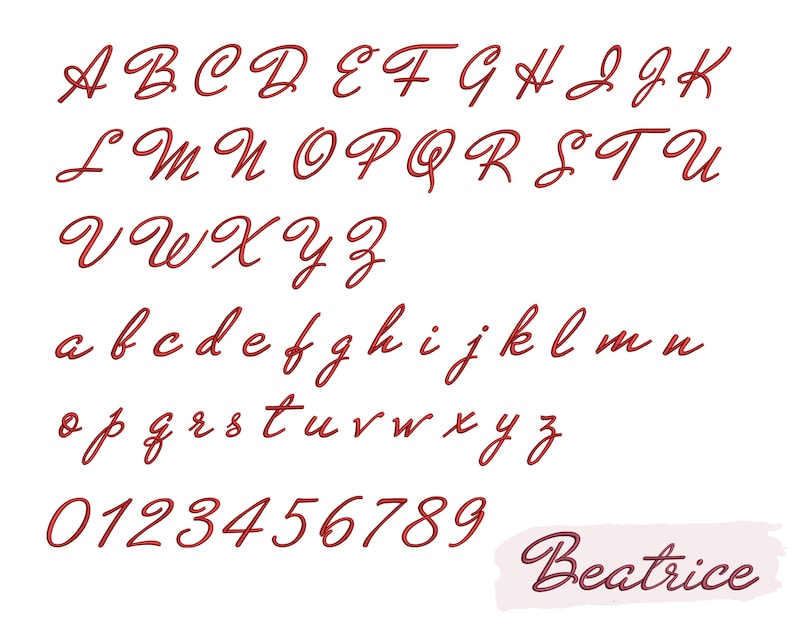 10 Script Embroidery Font Bundle , Machine Embroidery Design , BX ...