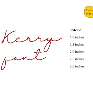 Cursive Embroidery Font Kerry , Machine Embroidery Design , Script ...