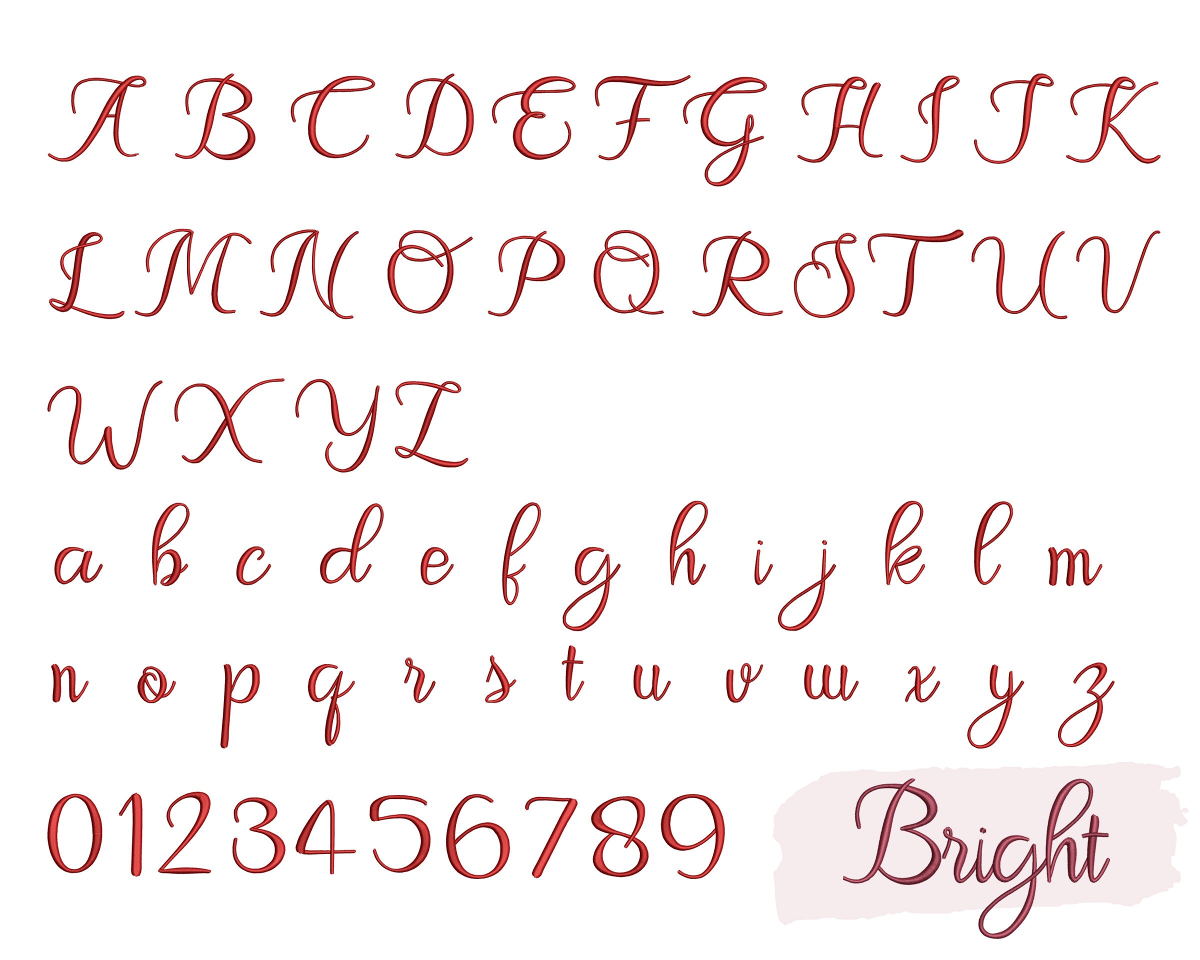 10 Script Embroidery Font Bundle , Machine Embroidery Design , BX ...