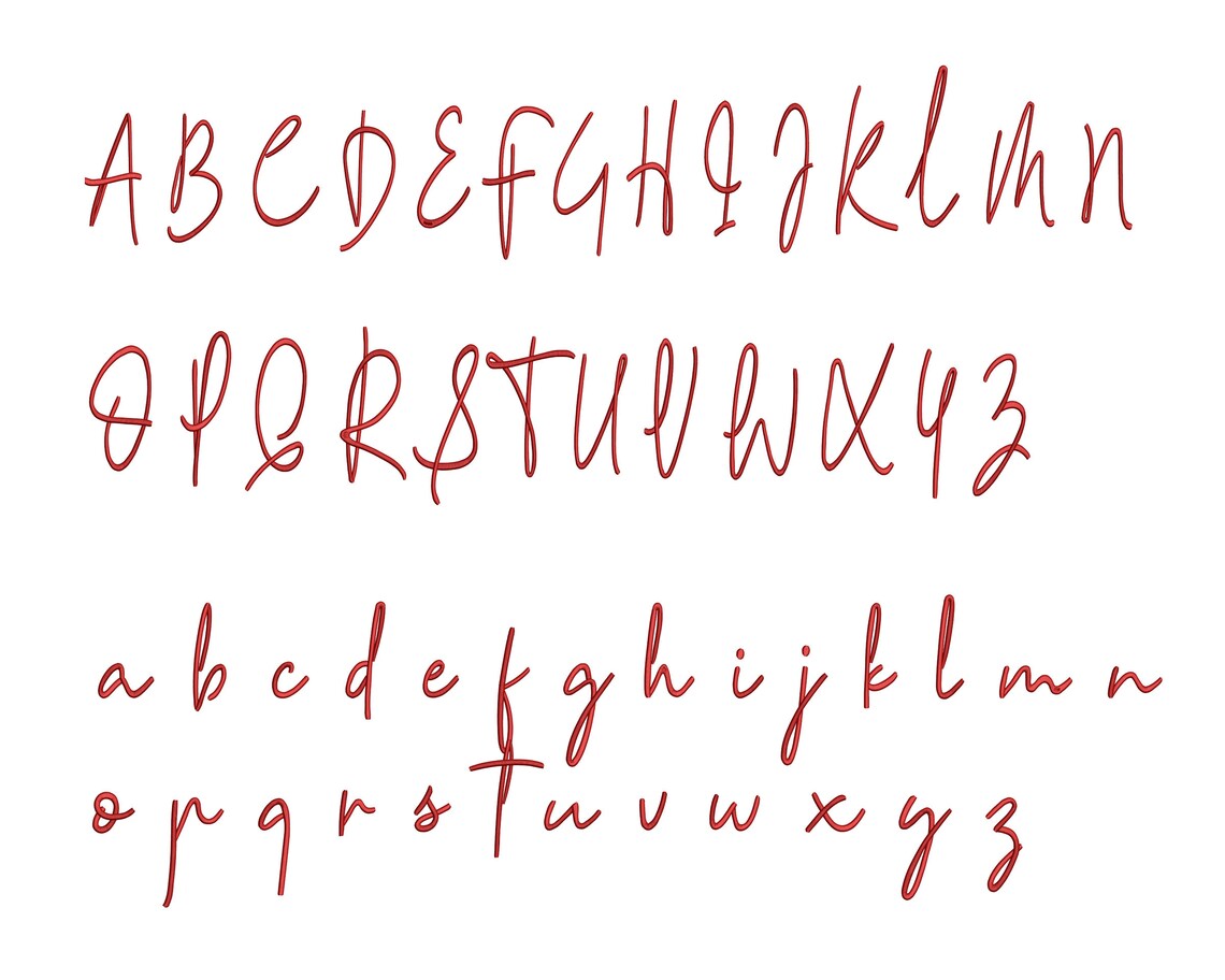 Script Embroidery Font Embroidery Design Rebecca BX Font 5 - Etsy