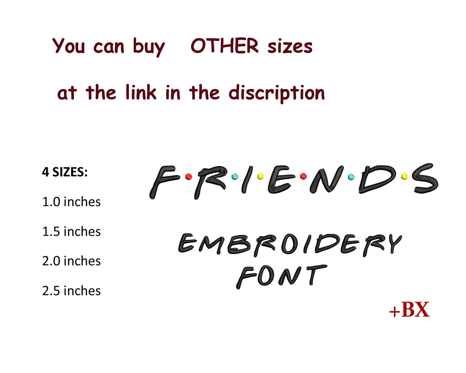 Friends Mini Embroidery Font Machine Embroidery Design 3/8 | Etsy
