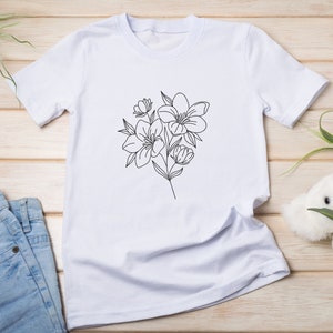 Flower Bouquet Embroidery Design , Floral Line Art Abstract Machine ...