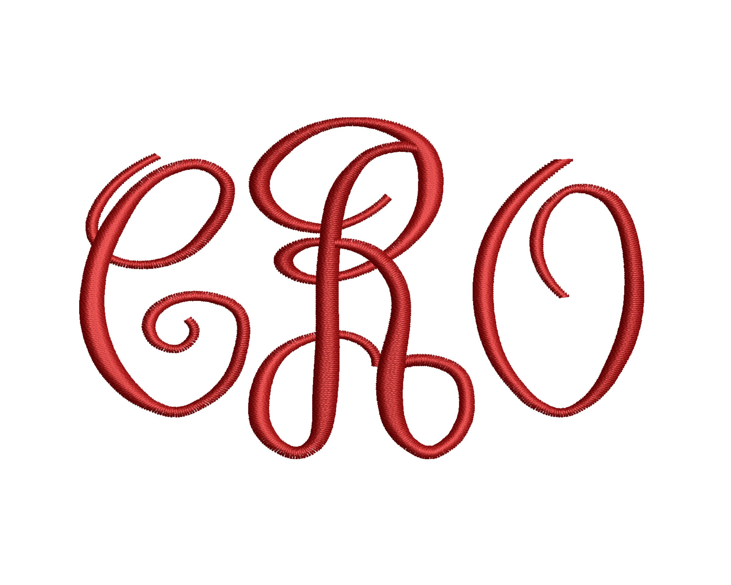 Monogram Embroidery font Machine embroidery designs 3 sizes | Etsy