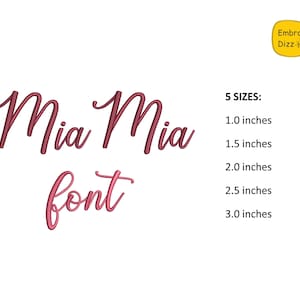Script Machine Embroidery Font Mia Mia , Machine Embroidery Design ...
