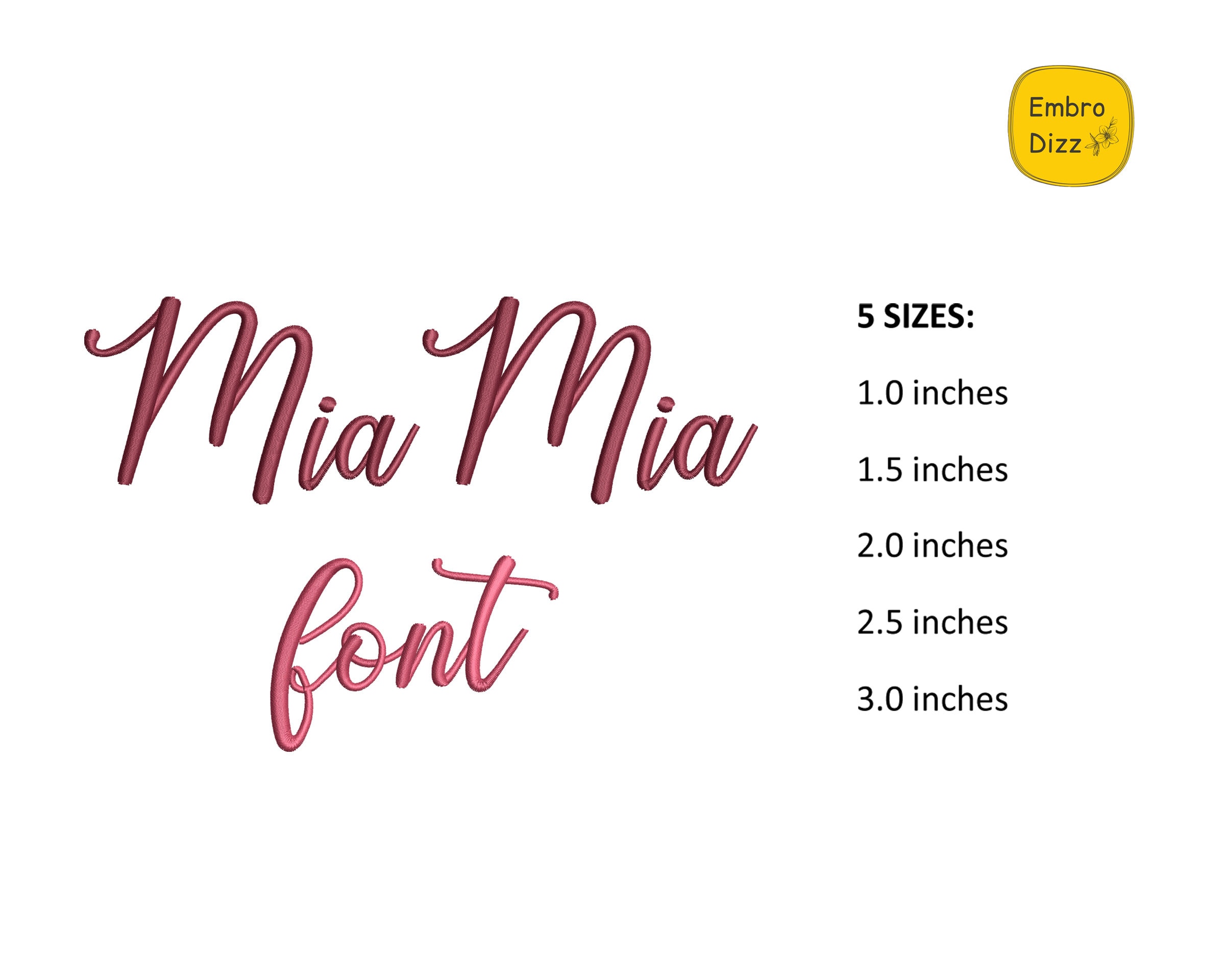 Script Machine Embroidery Font Mia Mia , Machine Embroidery Design ...