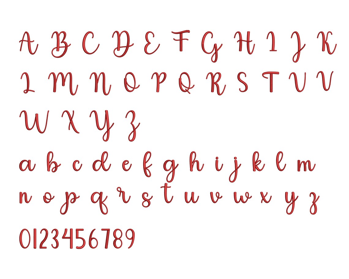 BX Script Wedding Embroidery Font Monogram Machine - Etsy