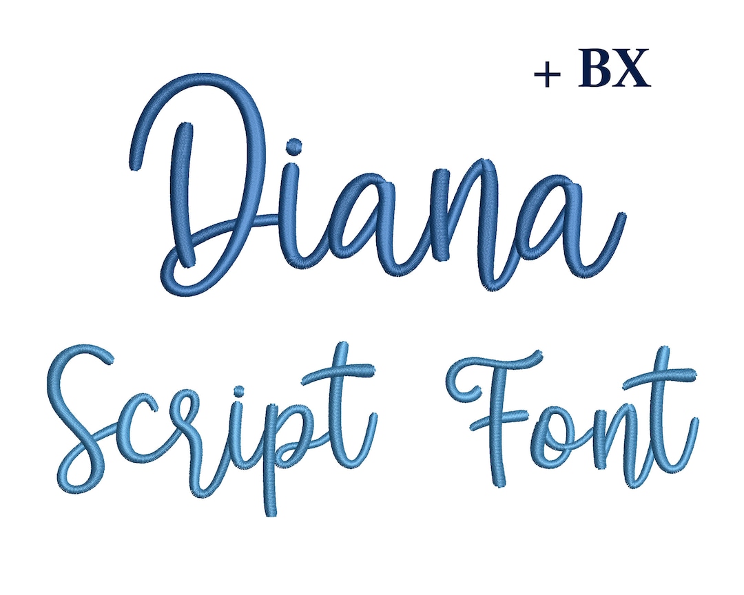 Script Embroidery Font , Machine Embroidery Design Diana , BX Font 5 ...