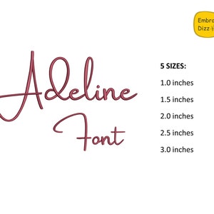 Script Embroidery Font , Calligraphy Machine Embroidery Design Adeline ...