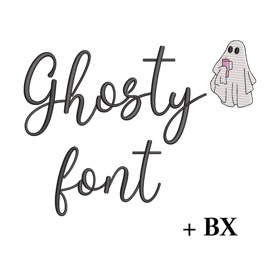 Halloween Cursive Machine Embroidery Font Ghosty , Ghost Embroidery ...