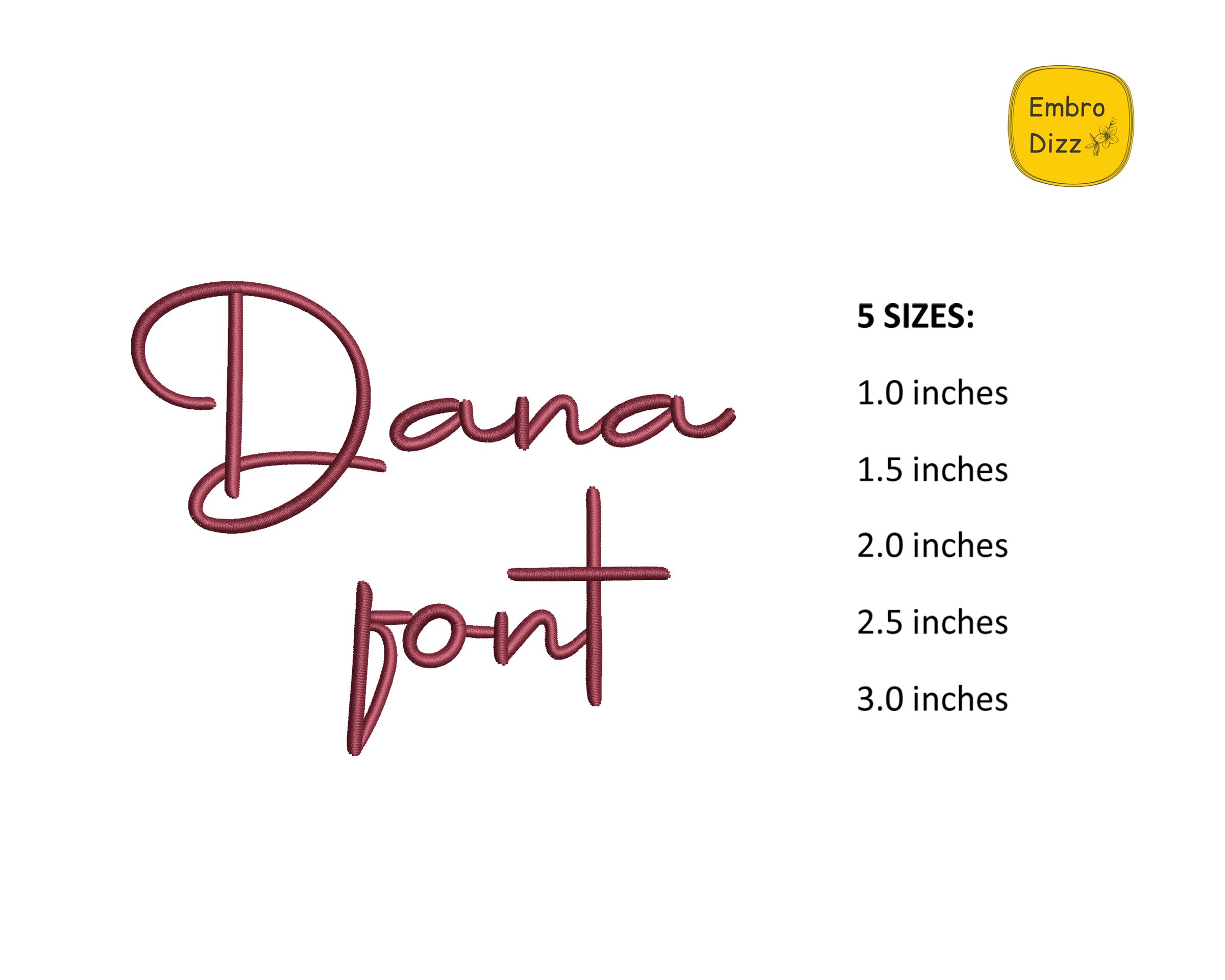 Cursive Machine Embroidery Font Dana , Embroidery Design , BX Script ...