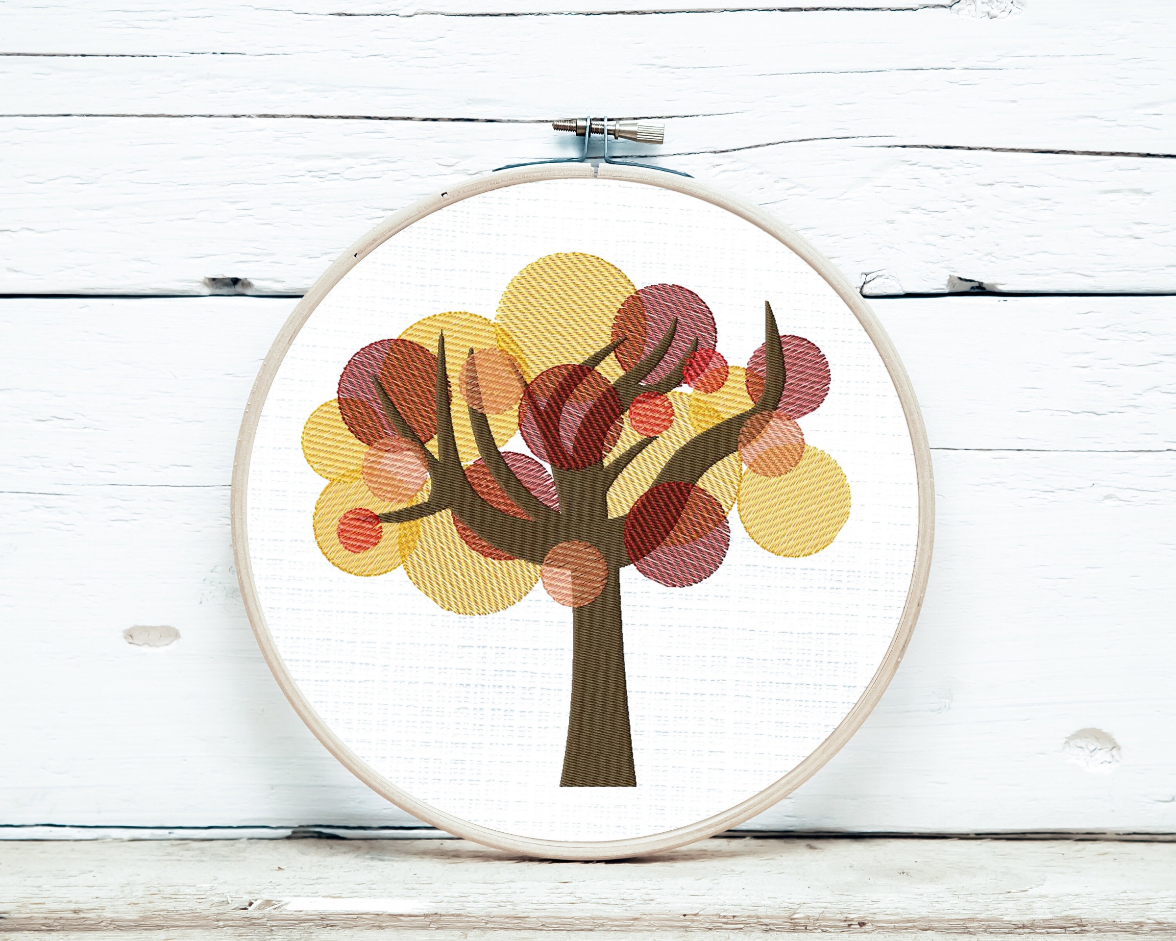 Fall Embroidery Designs Fall Leaves Tree for Thanksgiving | Etsy