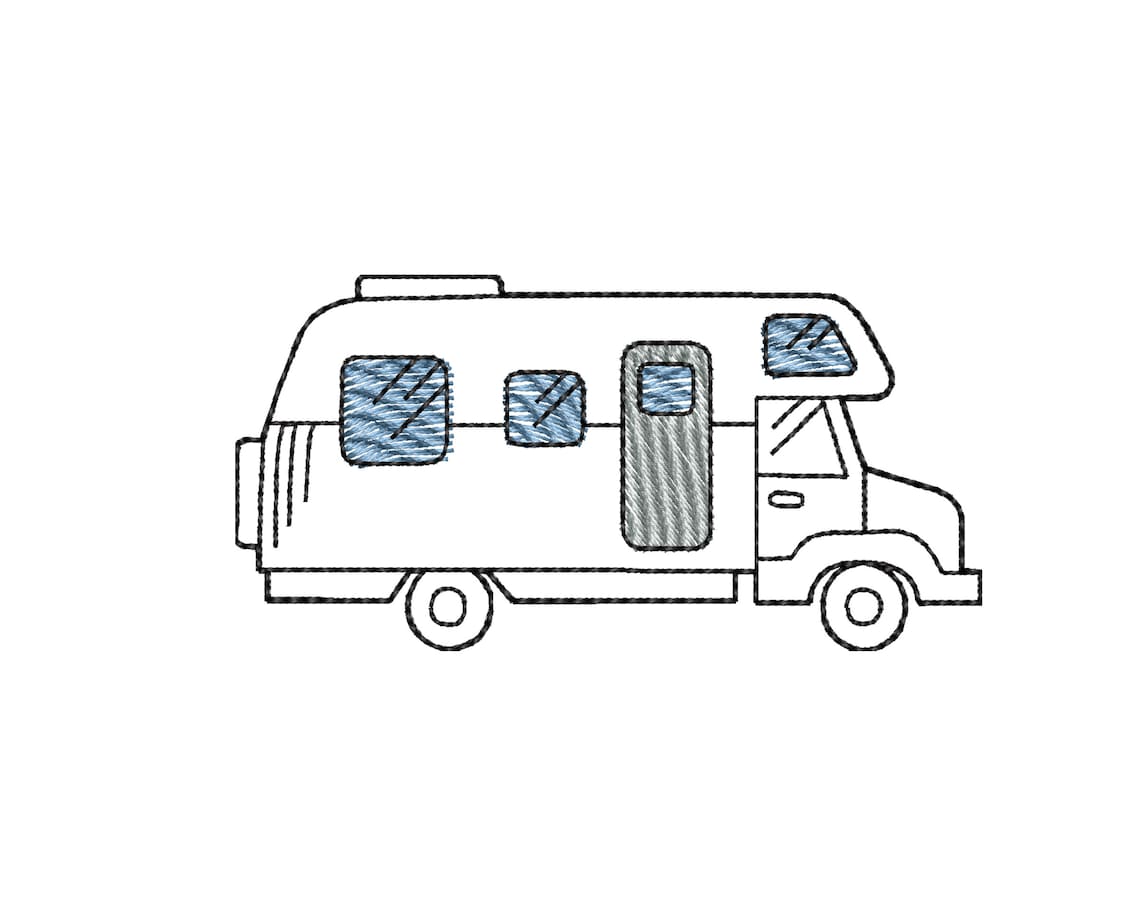 Mini Camper trailer Diseño de bordado Diseños de bordado de | Etsy