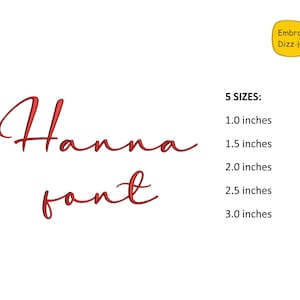 Script Embroidery Font Hanna , Embroidery Design for Machine , BX ...