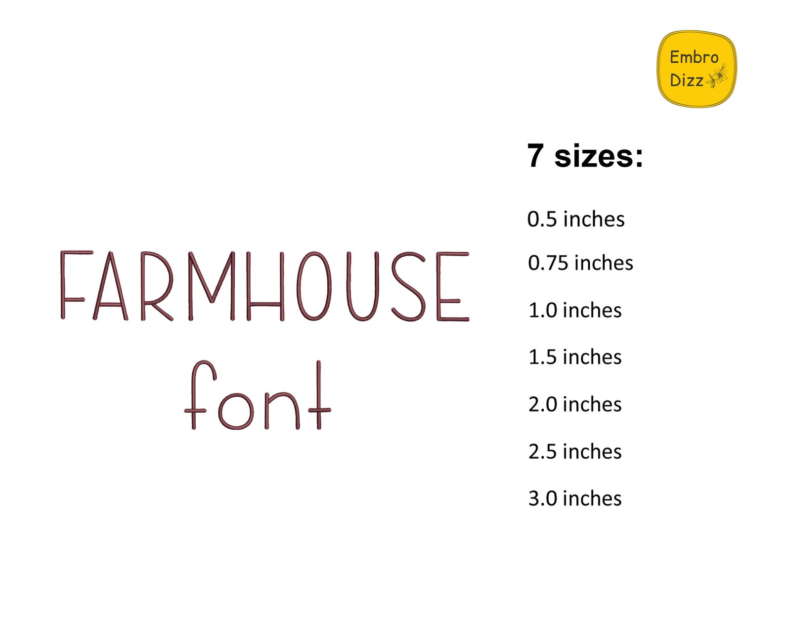 Farmhouse Mini Embroidery Font , Rustic Machine Embroidery Designs , BX ...