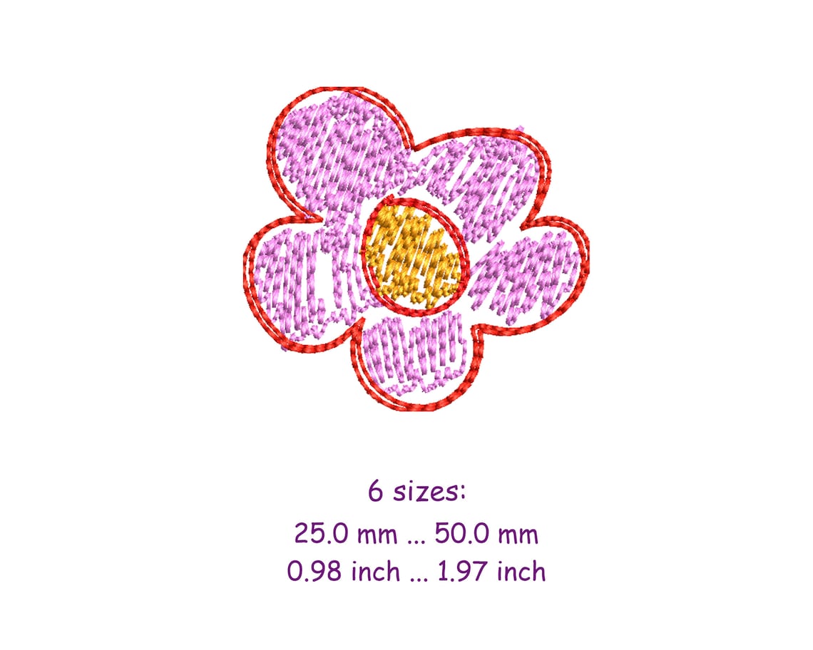 Mini Flower Machine Embroidery Design Insant Download 6 - Etsy