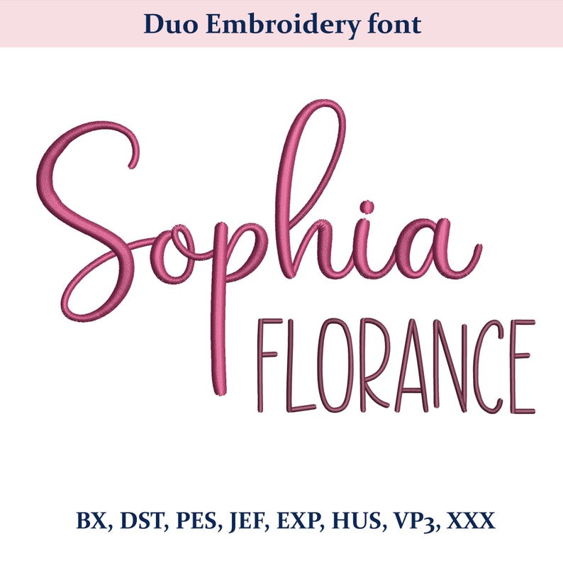 Duo Script Farmhouse Embroidery Font Bundle , Machine Embroidery Design ...