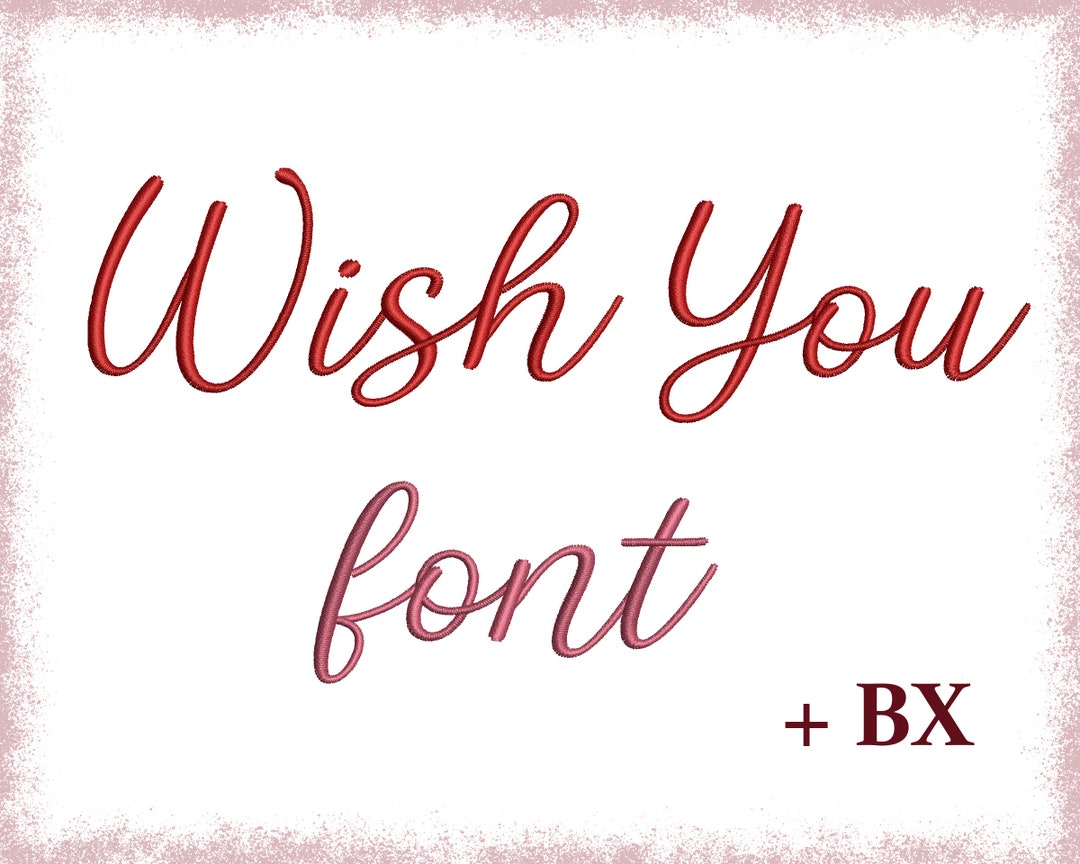 Christmas BX Script Embroidery Font , Machine Embroidery Design Wish ...