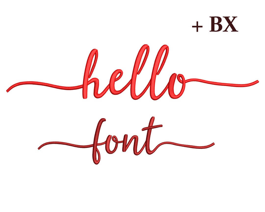 Embroidery Font , Machine Embroidery Design Hello , BX Font 5 Sizes - Etsy