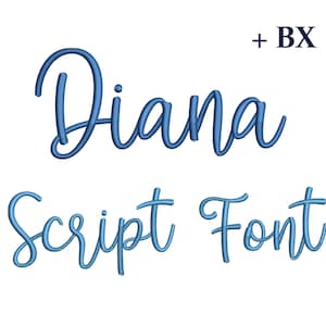 Script Embroidery Font Machine Embroidery Design Diana BX - Etsy