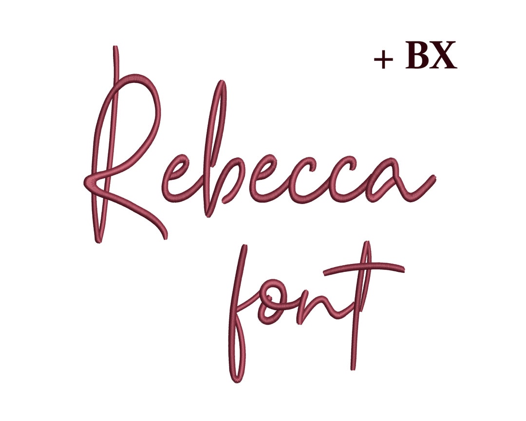 Script Embroidery Font , Embroidery Design Rebecca , BX Font 5 Sizes ...