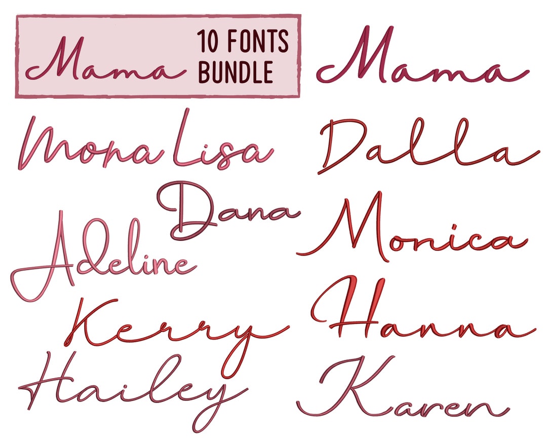 Mama Embroidery Font Bundle Machine Embroidery Designs 10 - Etsy