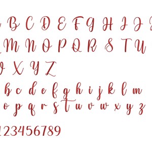 Script Machine Embroidery Font , Machine Embroidery Design , Cursive BX ...