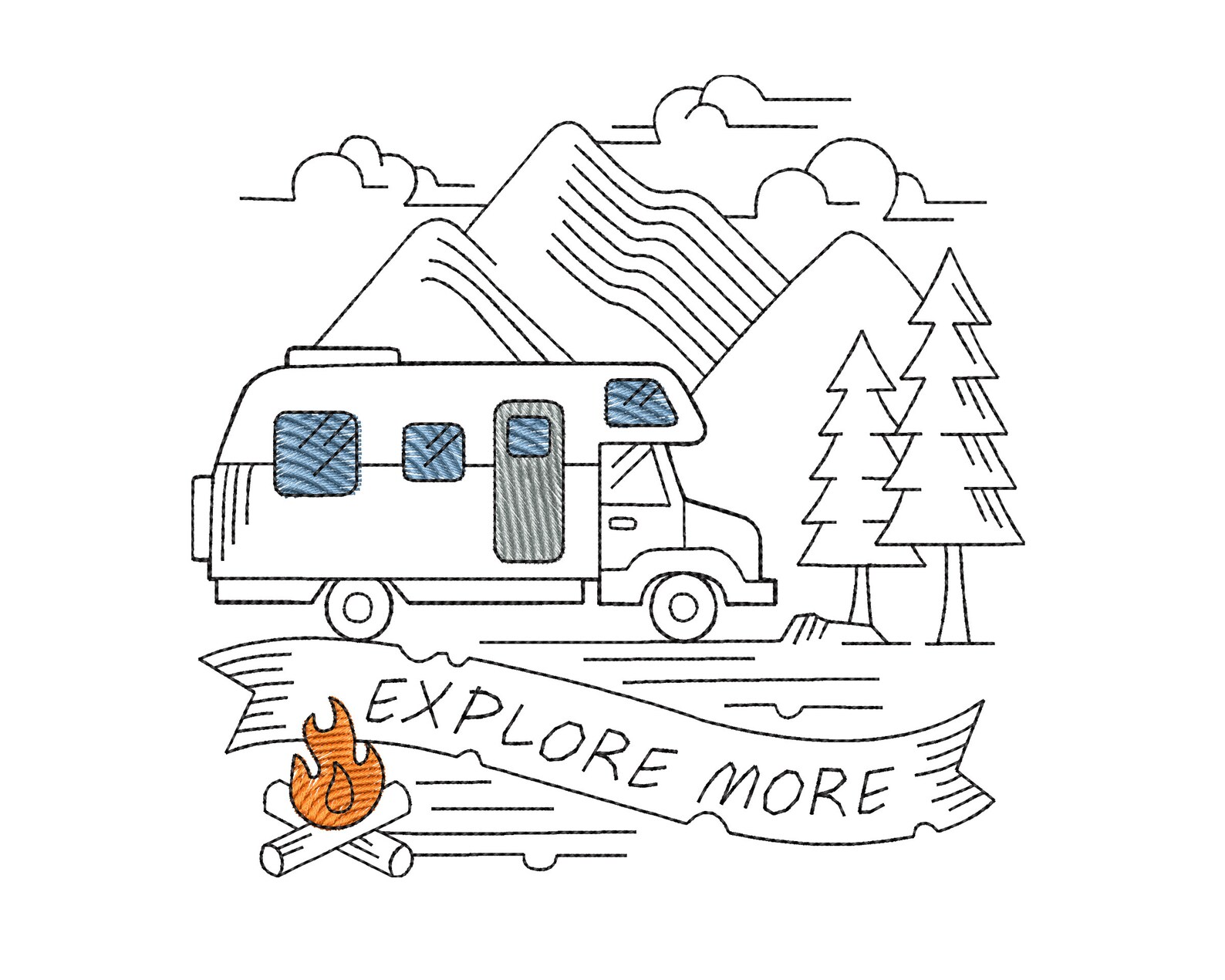Camp Machine Embroidery Design Explore More Embroidery File - Etsy