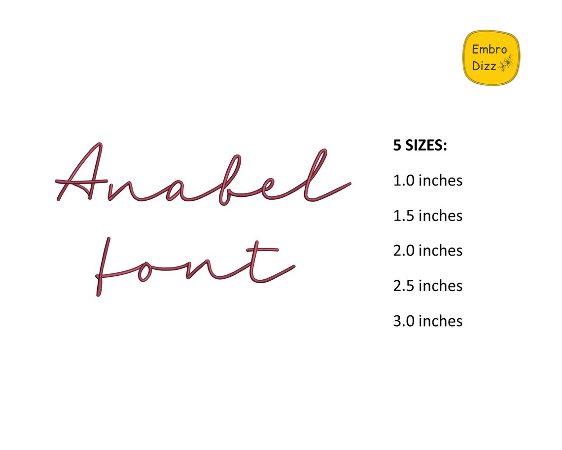 Script Machine Embroidery Font Anabel , Embroidery Design , BX Cursive ...