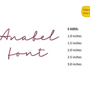 Script Machine Embroidery Font Anabel , Embroidery Design , BX Cursive ...