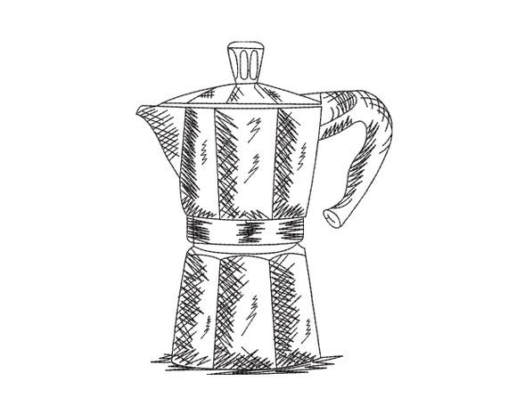 Coffee Pot Embroidery Design Kitchen Machine Embroidery - Etsy