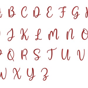 Cursive Curly Embroidery Font Alphabet Carry , Machine Embroidery ...