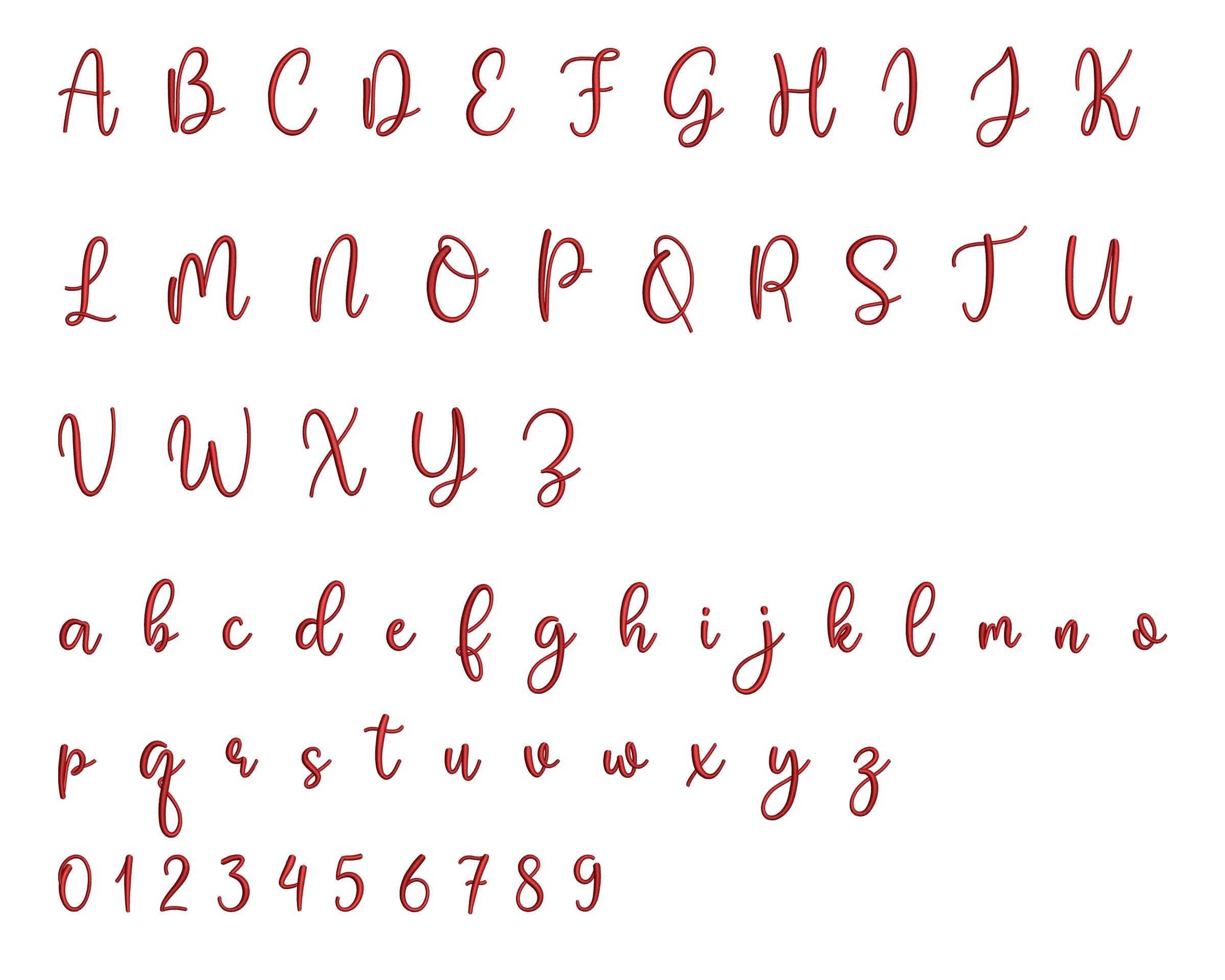 Cursive Curly Embroidery Font Alphabet Carry , Machine Embroidery ...