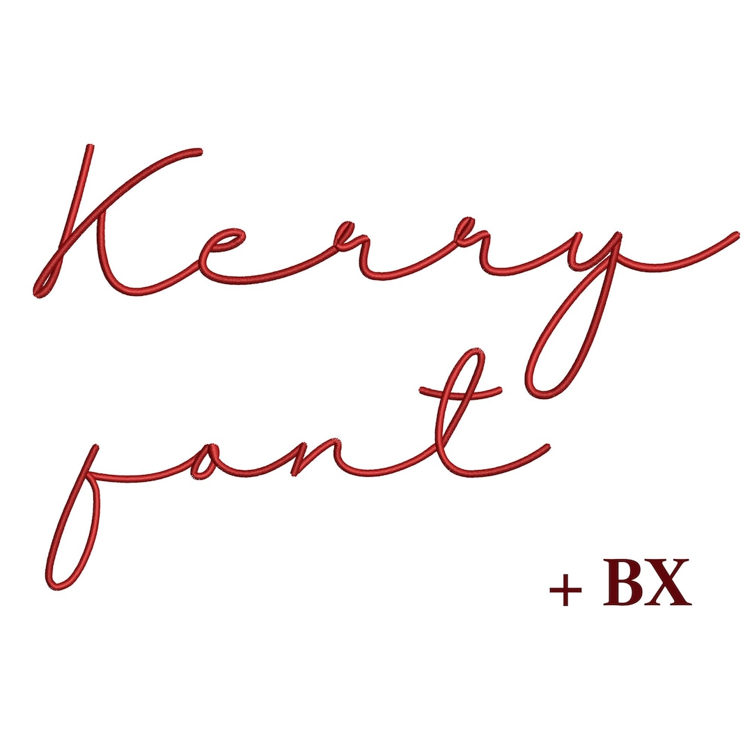 Cursive Embroidery Font Kerry , Machine Embroidery Design , Script Handwritten BX Embroidery ...