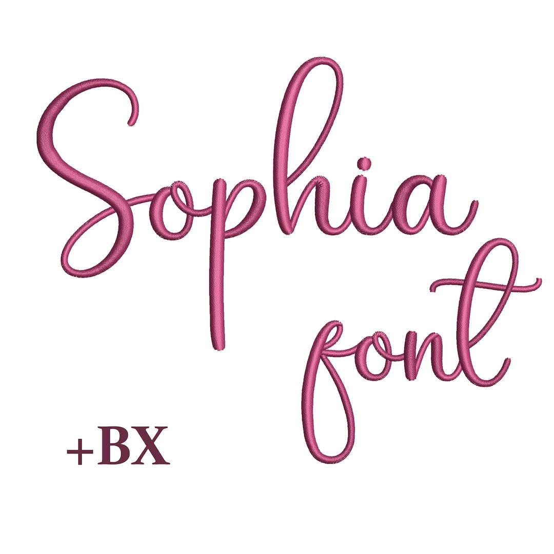 Script Embroidery Font Sophia , Machine Embroidery Font , BX Cursive Crufty Girl Embroidery Font ...