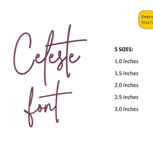 Boho Thin Cursive Embroidery Font Celeste, Machine Embroidery Design , BX Script Embroidery ...