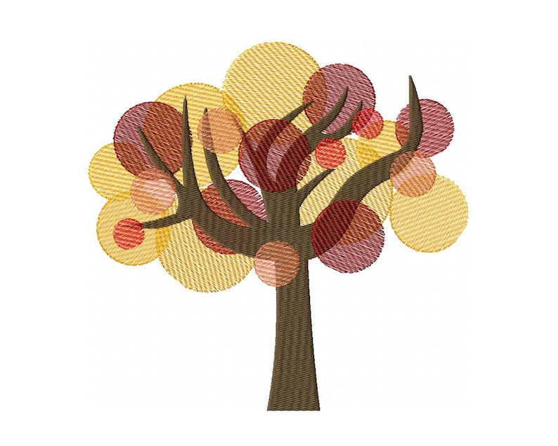 Fall Embroidery Designs Fall Leaves Tree for Thanksgiving | Etsy