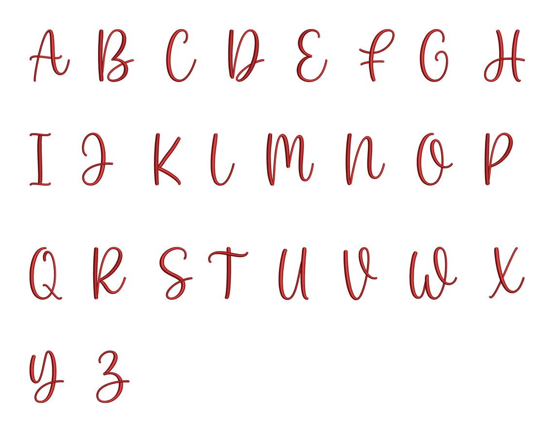 Script Embroidery Font Sophia , Machine Embroidery Font , BX Cursive ...