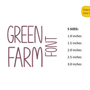 Farmhouse Embroidery Font Green Farm , Machine Embroidery Design , BX ...