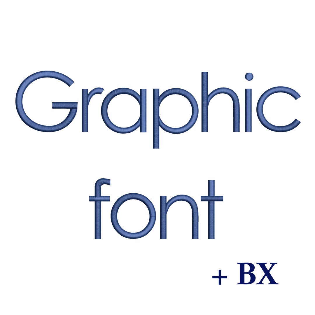 Block Embroidery Font Graphic , Machine Embroidery Design , BX Modern ...