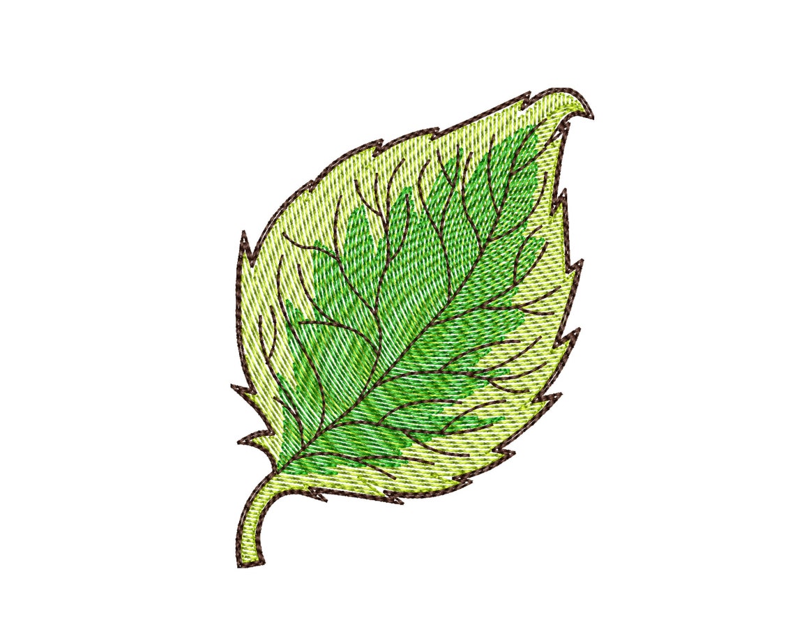 Leaf Embroidery design Floral Sketch Machine embroidery | Etsy