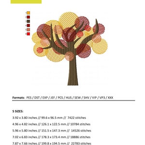 Fall Embroidery Designs - Fall Leaves Tree for Thanksgiving and ...