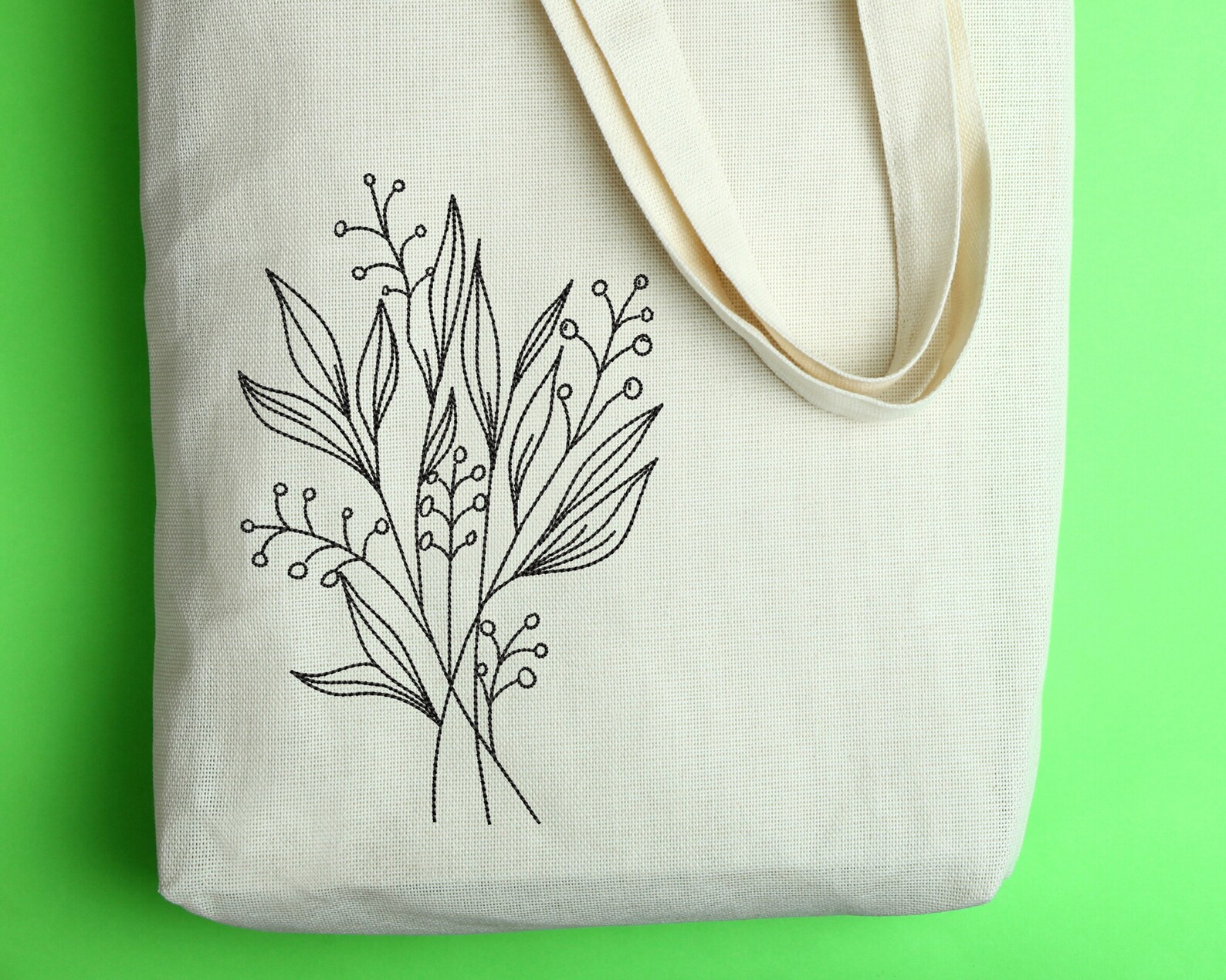 Floral Embroidery Design Plant Line Art Embroidery File for - Etsy