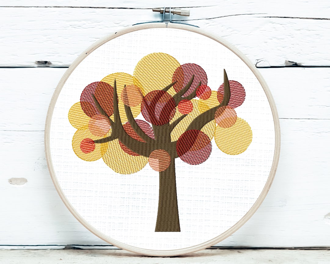 Fall Embroidery Designs - Fall Leaves Tree for Thanksgiving and ...