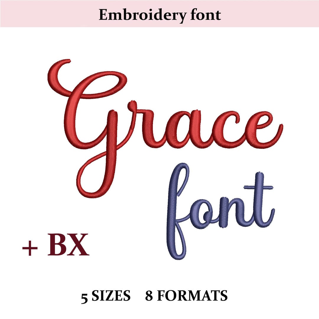 Machine Cursive Script Embroidery Font Grace , Embroidery Design , BX ...
