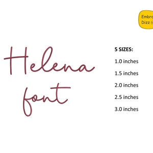 Cursive Machine Embroidery Font Helena , Embroidery Design for Machine ...