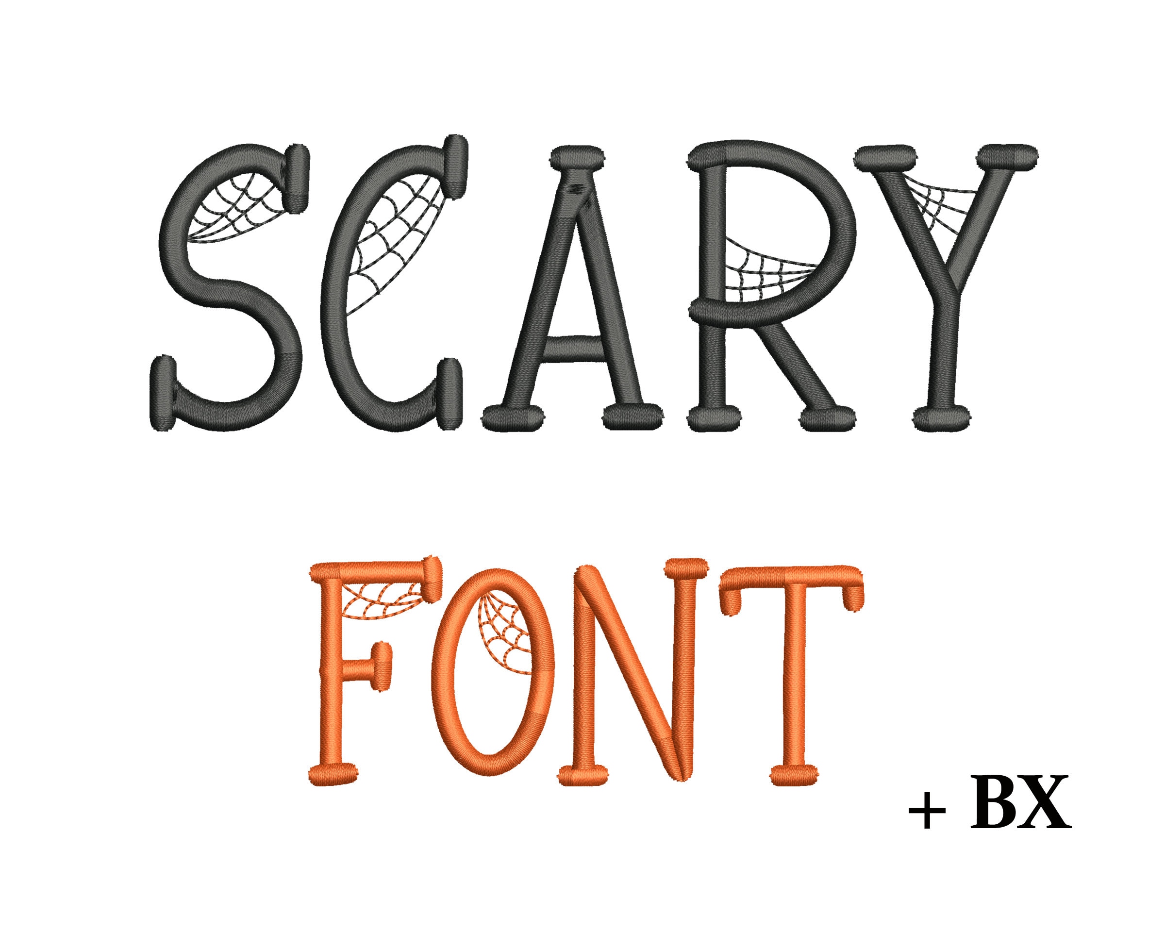 Halloween Spider Embroidery Font Scary Embroidery Design for - Etsy