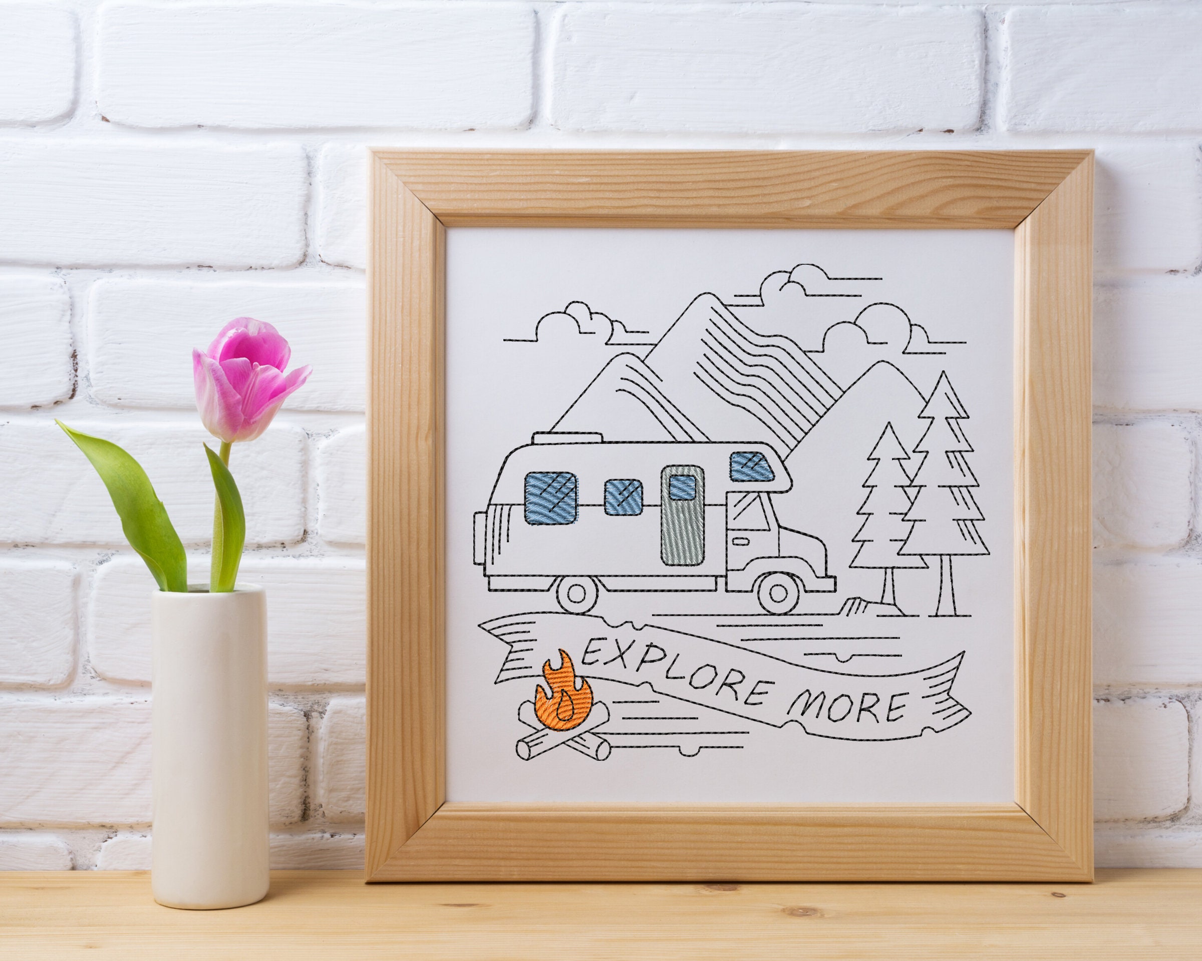 Camp Machine Embroidery Design Explore More Embroidery File - Etsy