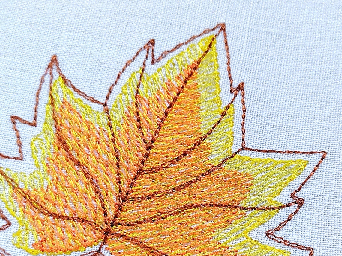 Leaf Machine Embroidery Design Floral Sketch Embroidery - Etsy